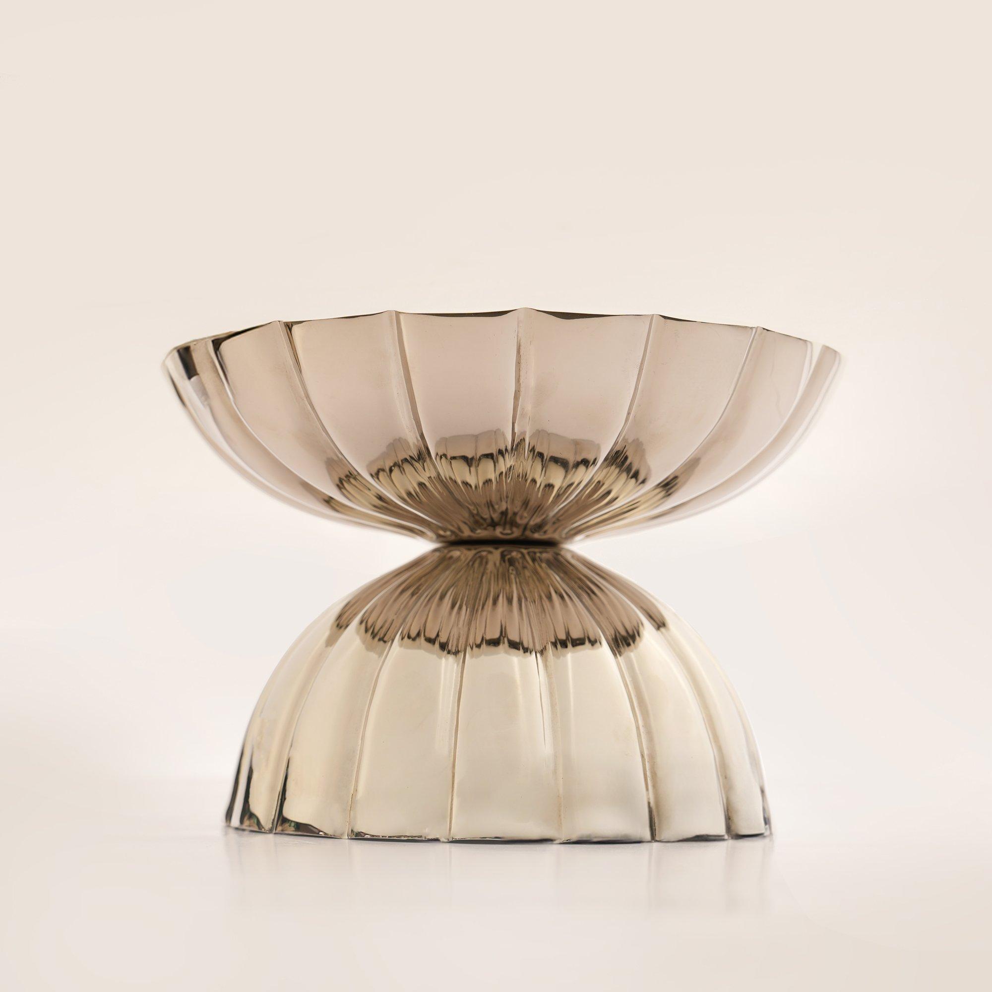 La mesa metal fruit bowl 28*28*18cm small, silver - eXtra