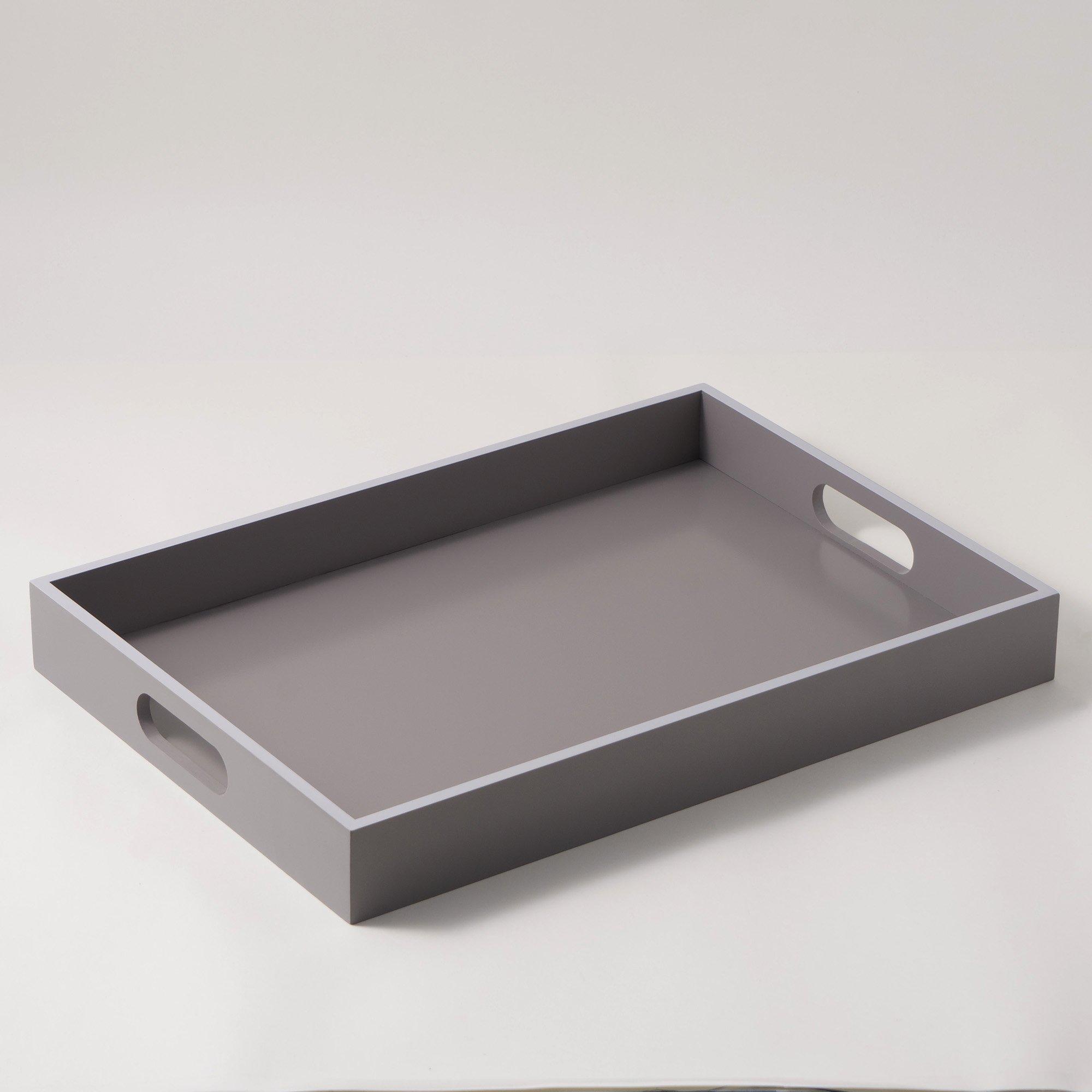 Dallaty wood rectangular tray 50*35*6cm, grey - eXtra