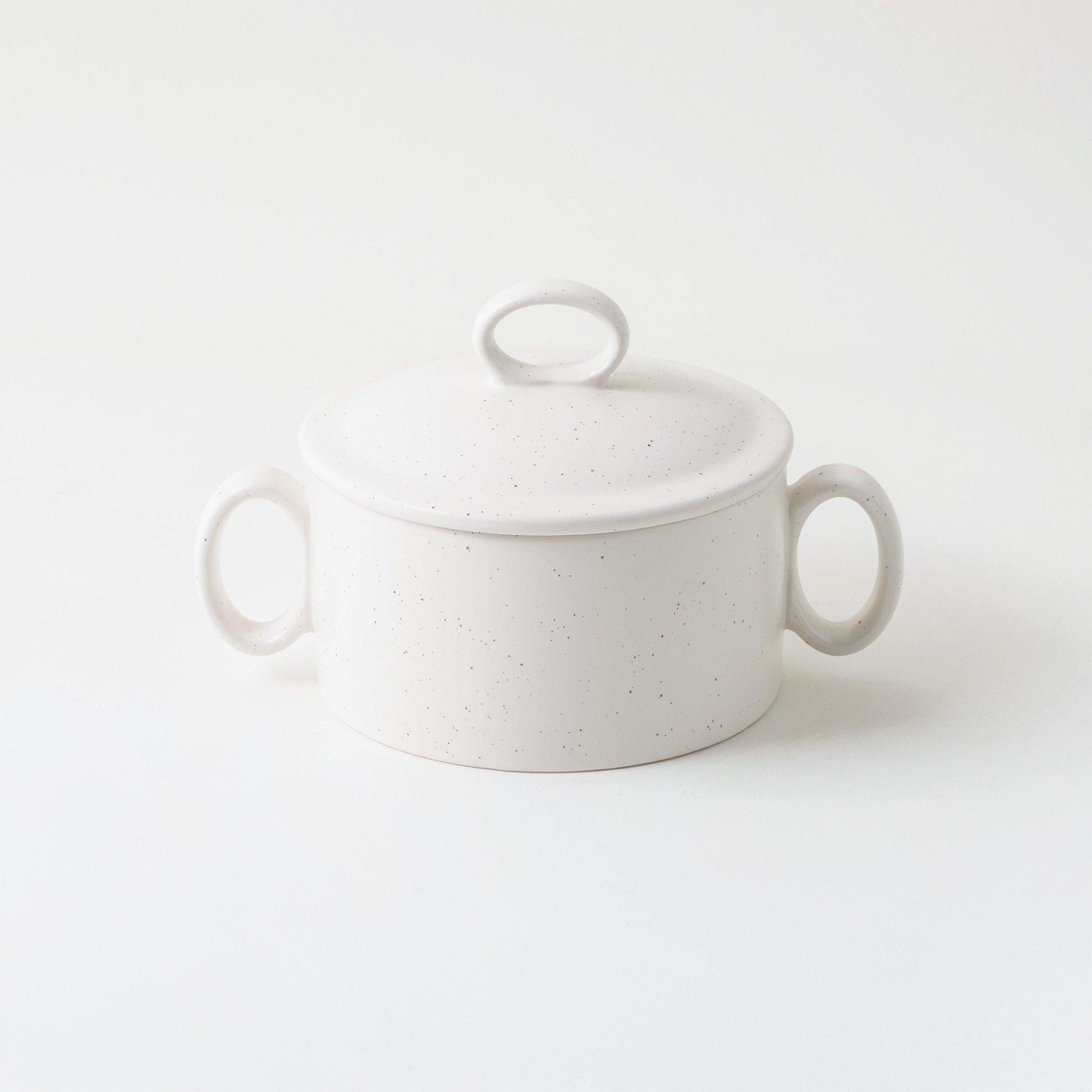 La mesa stoneware oven to table large pot with lid, beige 18*12.2*6.5 ...