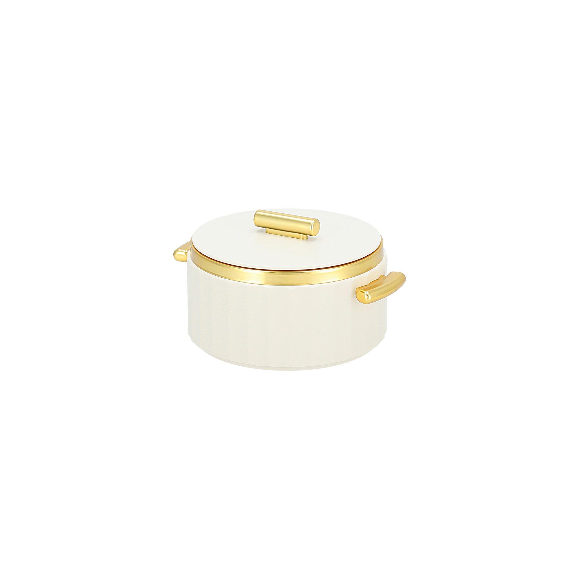 La mesa matte off white & gold plastic food warmer 1l - eXtra