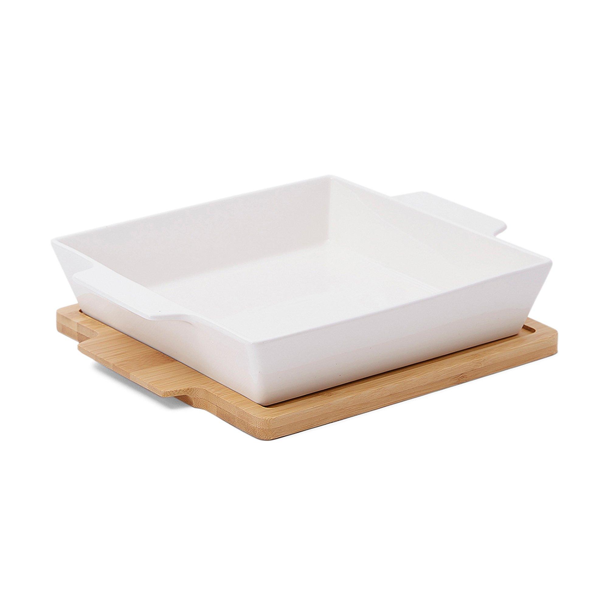 Square plate with bamboo - eXtra