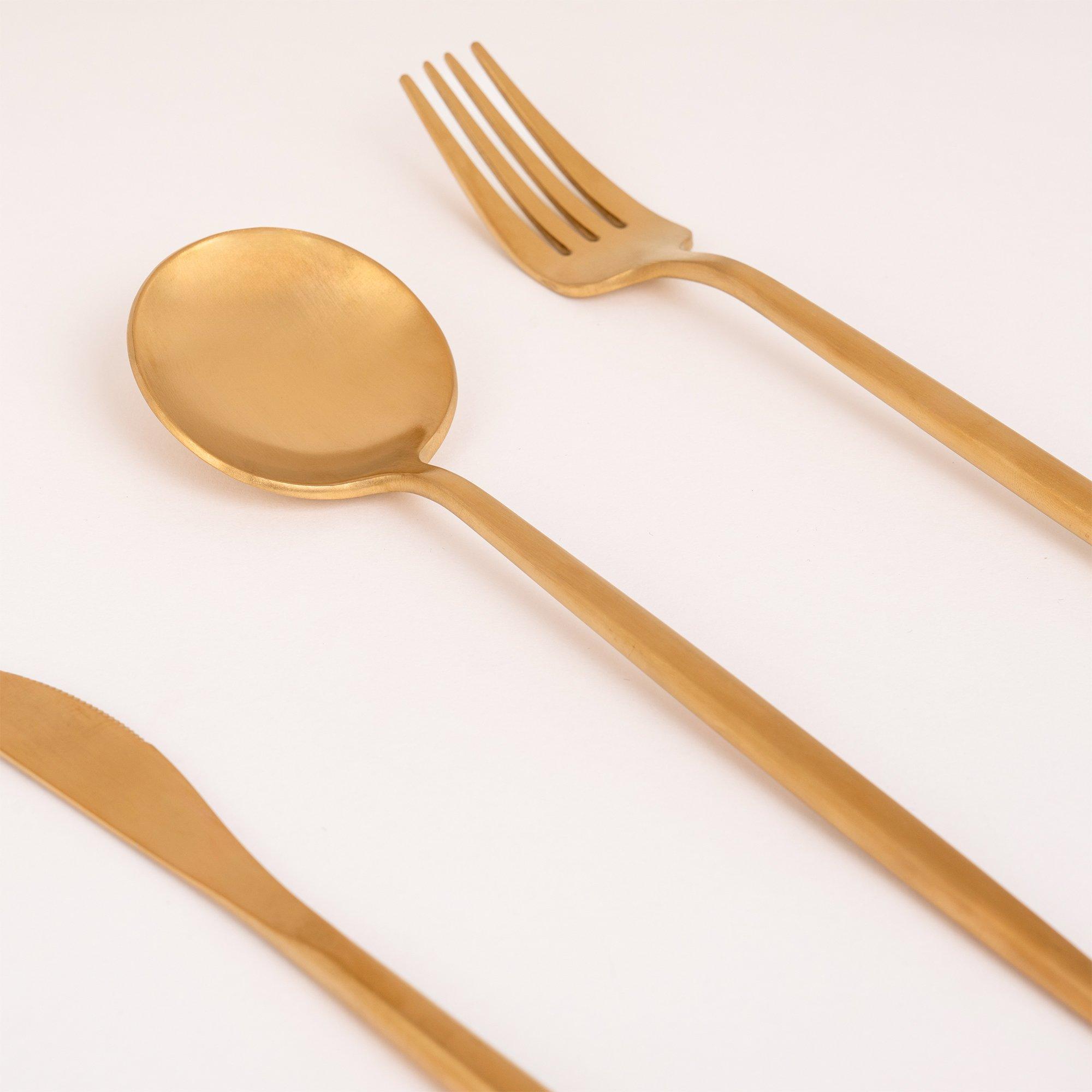 Rome 20pcs cutlery set matt gold modern shape - eXtra