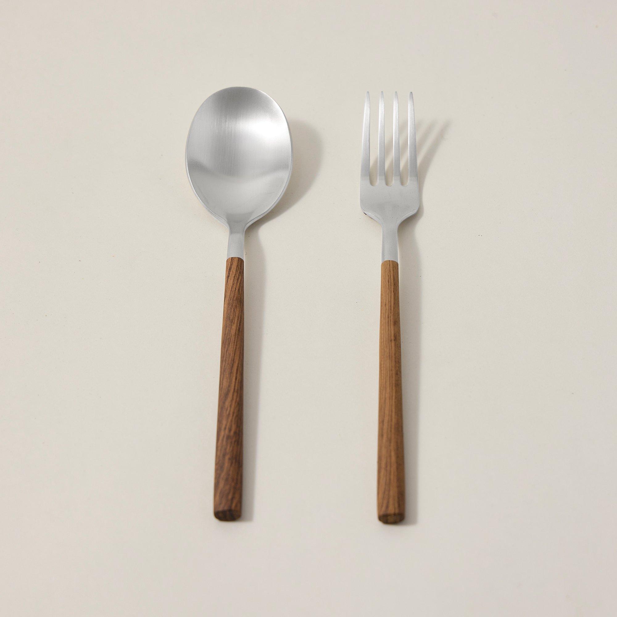 La mesa 18 pcs cutlery set with wooden handle, silver - eXtra