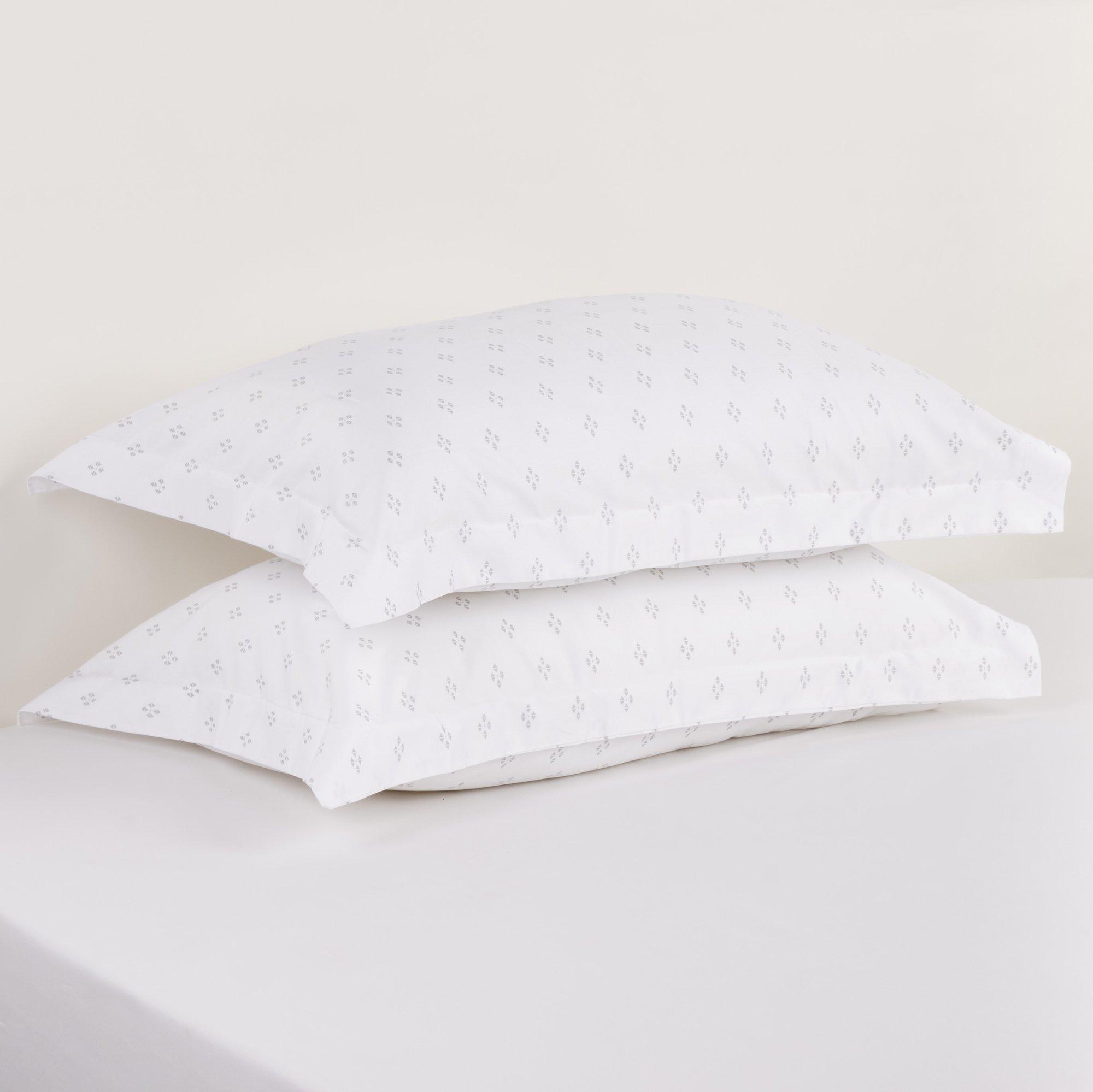 Boutique blanche 2 pcs diamond sateen cotton pillowcases 50*75 cm 300 ...