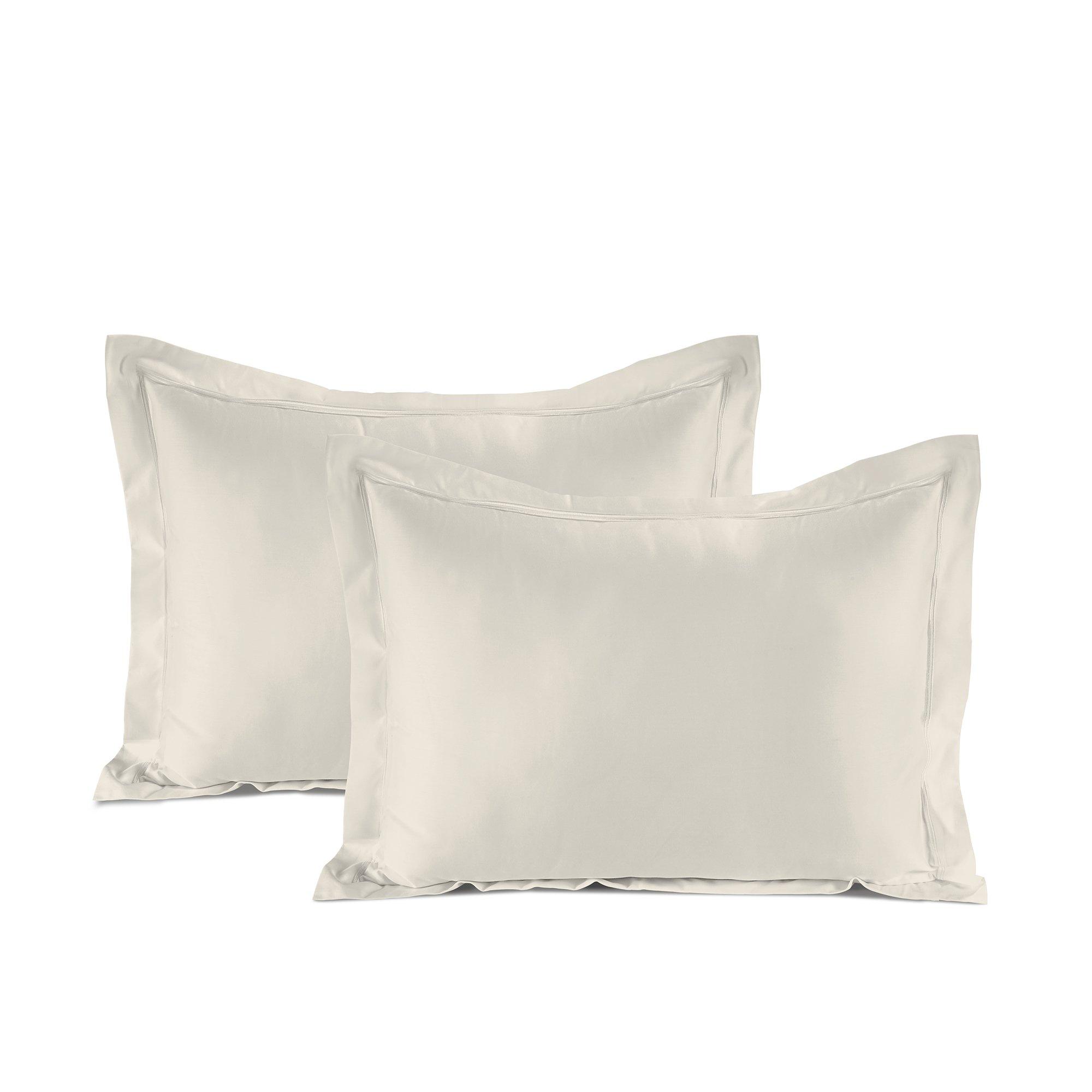 Boutique blanche 2 pcs off white sateen cotton pillowcases 50*75 cm 300 ...