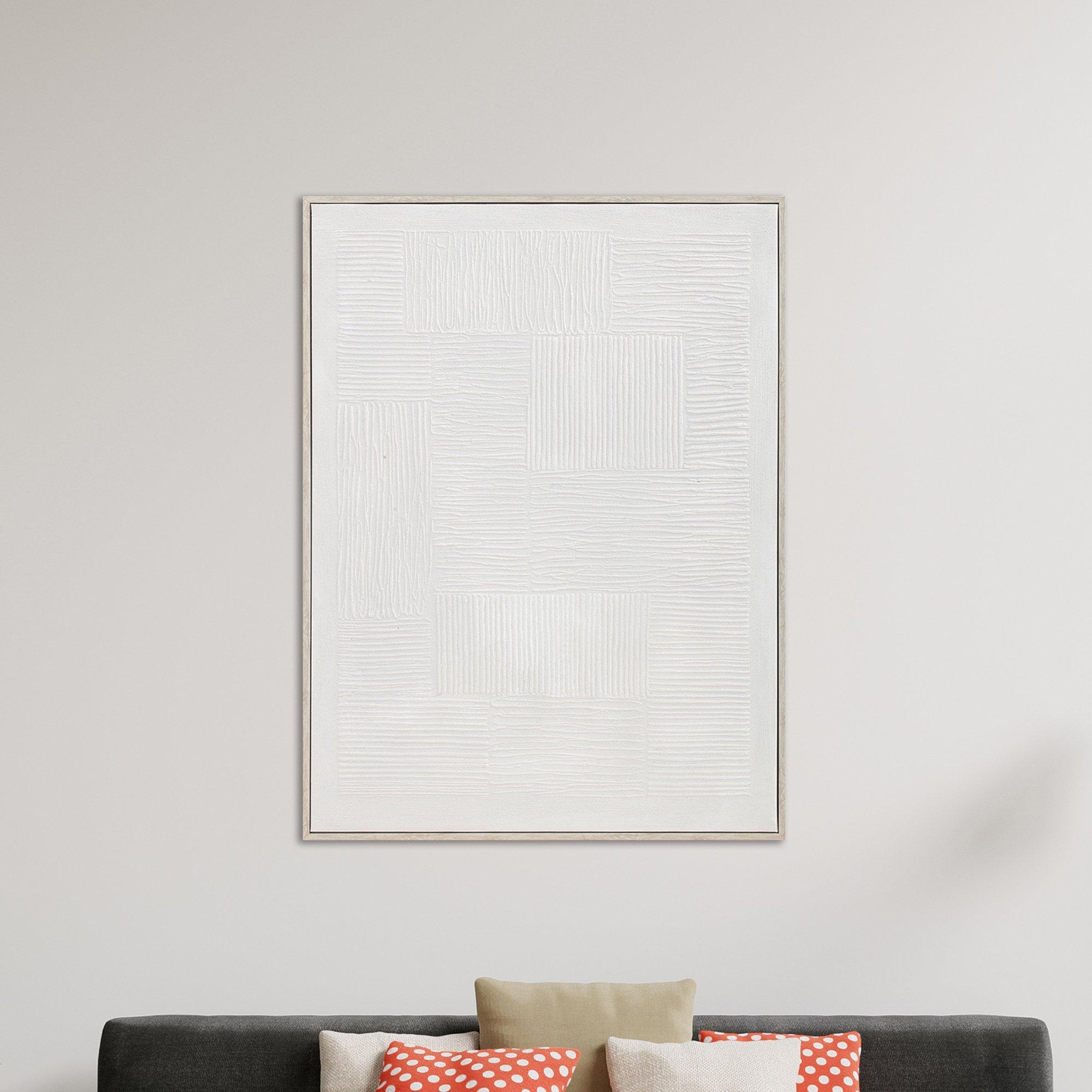 Homez canvas art in wooden frame with sandy texture 90* 120*4.5cm - eXtra