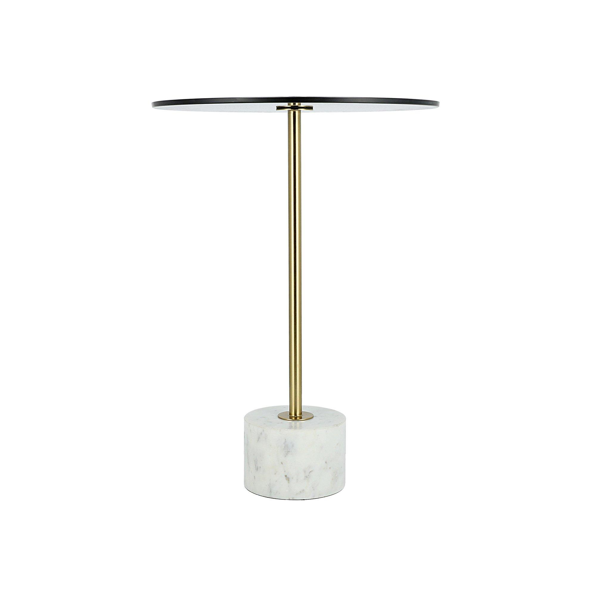 Side table glass top marble base 40.65*40.65*59 cm - eXtra
