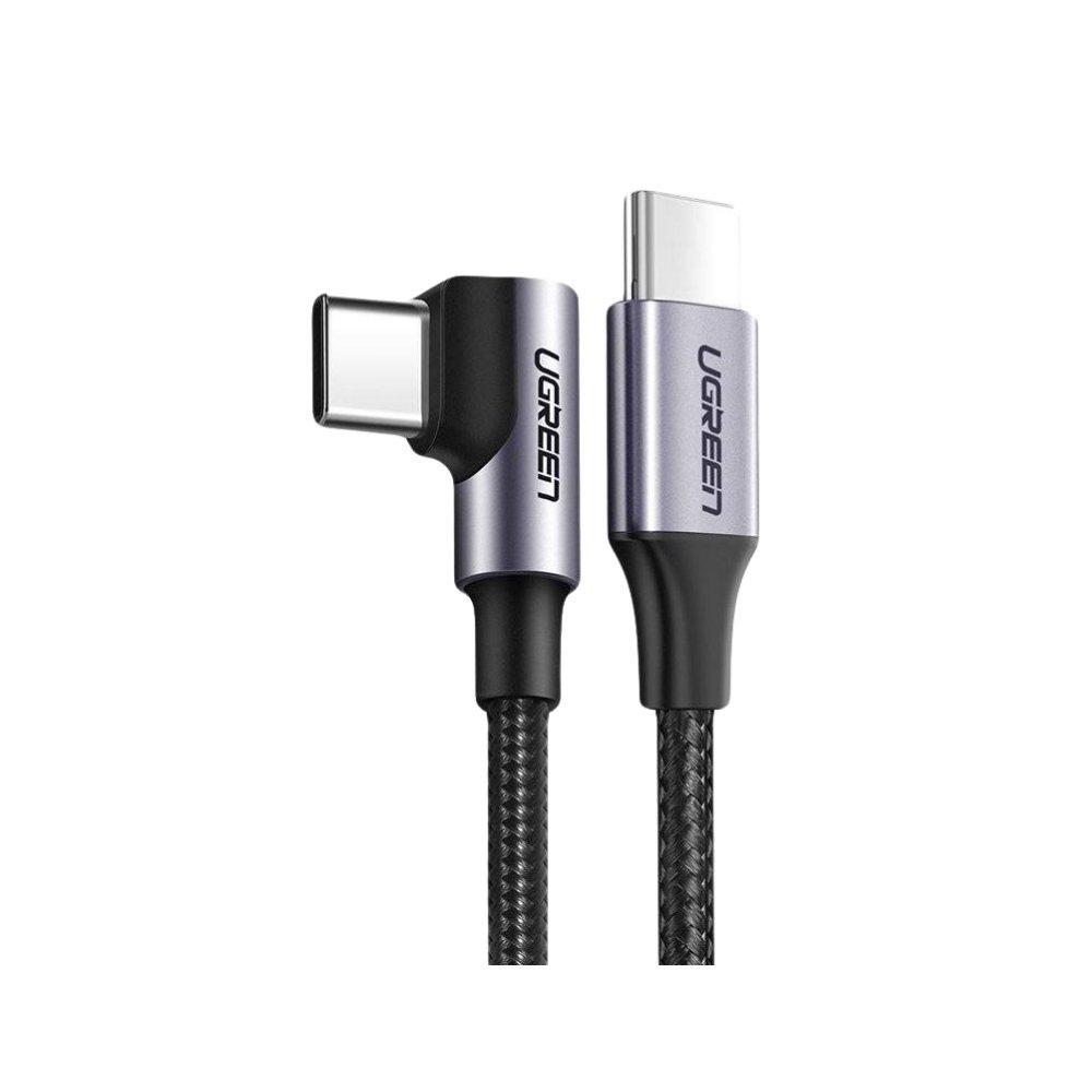 Ugreen fast charging cable right angle usb-c to usb-c 1m 60w - black ...