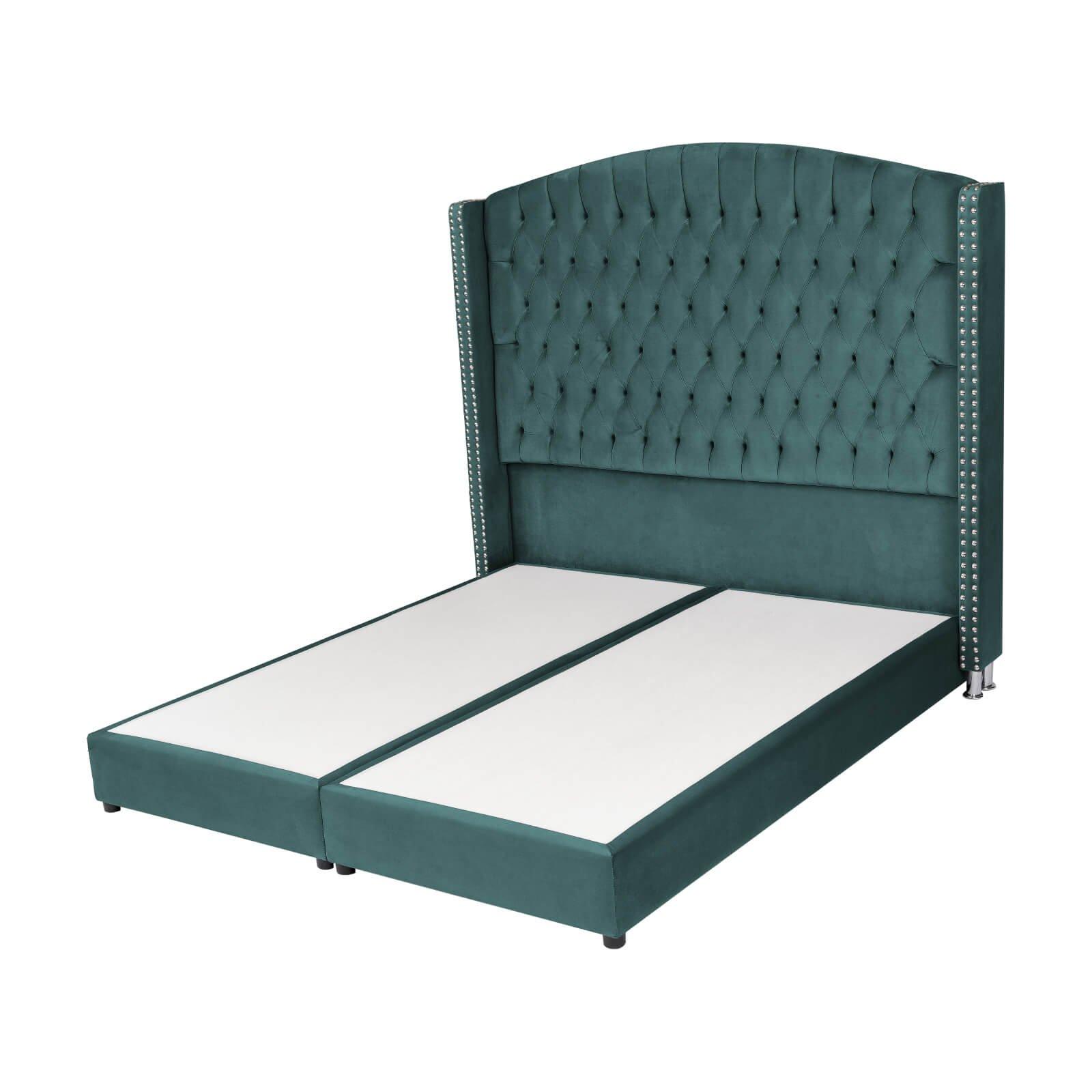 In house, bed frame maldives, velvet, 200x120 cm, single, turquoise ...