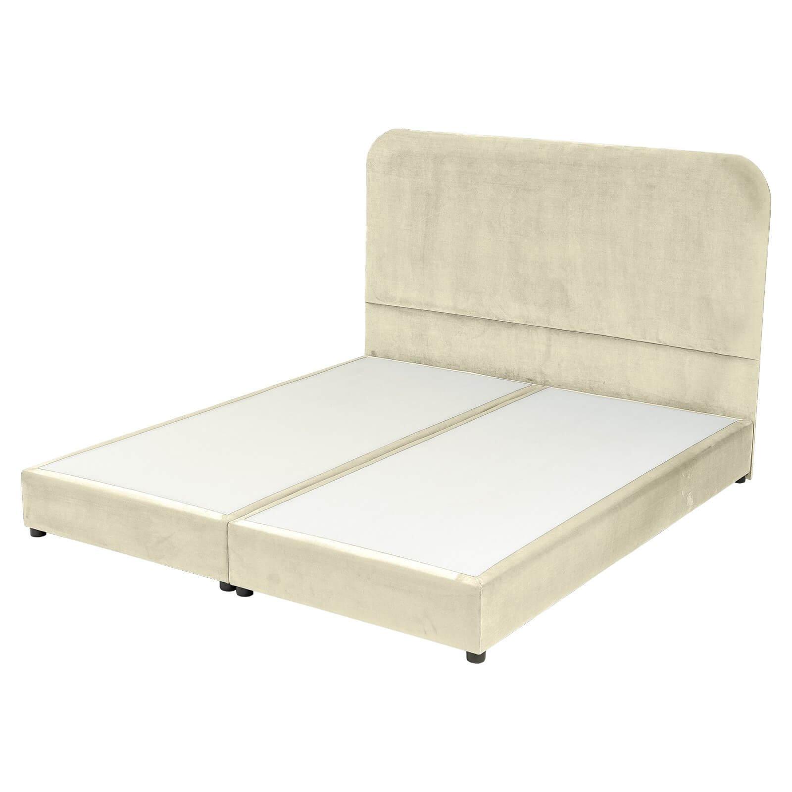 In house, bed frame lamar, velvet, 200x120 cm, single, beige, - eXtra